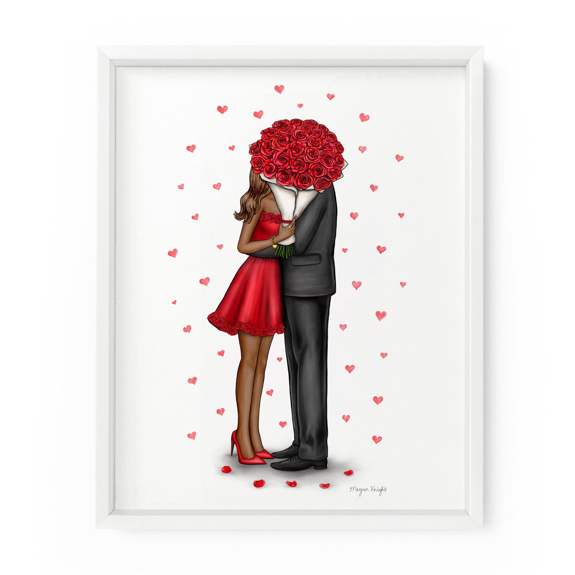 Fashion Illustration Artwork | Red Rose Couple Art Print – RECOVETED
